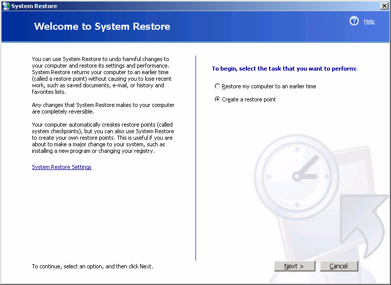How To Add System Restore To Home Server